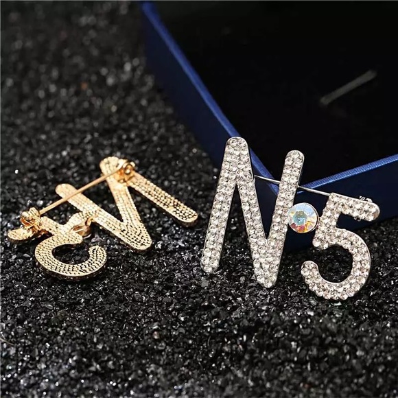 Jewelry | Number 5 Brooch Pin Bling 5 Coco No5 Bride | Poshmark